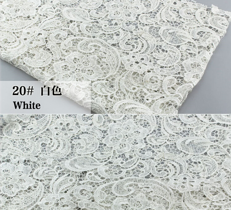 White Cord Lace Fabric For Women Dresses Water Soluble Guipure Lace 120 ...